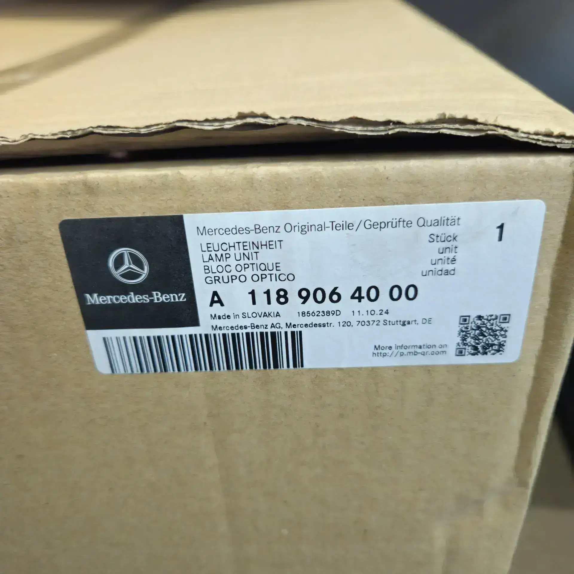Mercedes A1189064000 Front right LED headlight OEM Car Parts Catalog ...